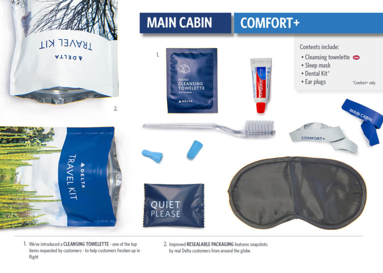 Delta adds luxury and removes plastics for new amenity kits - Aircraft ...